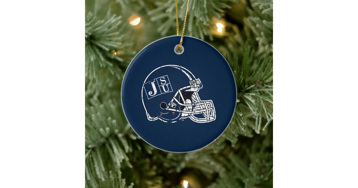 JSU Helmet Distressed Ceramic Ornament | Zazzle