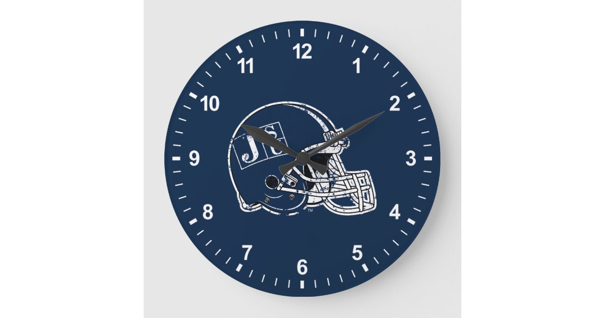 JSU Helmet Distressed Large Clock | Zazzle