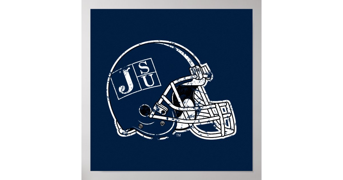 JSU Helmet Distressed Poster | Zazzle