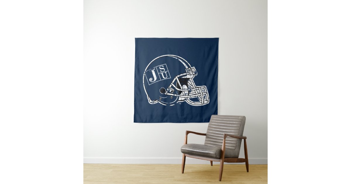 JSU Helmet Distressed Tapestry | Zazzle