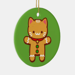 JubbyCats Christmas Ornament - Gingerbread cat | Zazzle