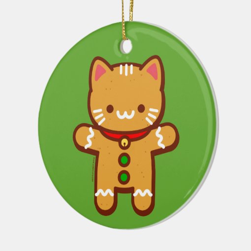 JubbyCats Christmas Ornament - Gingerbread cat | Zazzle
