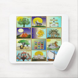 Judaica 12 Tribes of Israel Art Mouse Pad | Zazzle