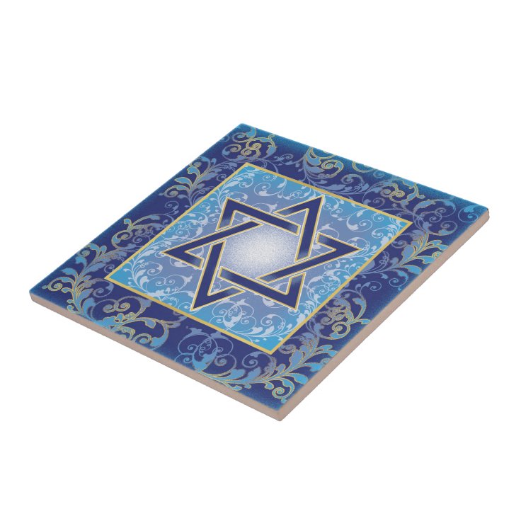 Judaica Jewish Star of David Ceramic Tile | Zazzle