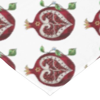 Judaica Pomegranate Heart Hanukkah Rosh Hashanah Tablecloth | Zazzle