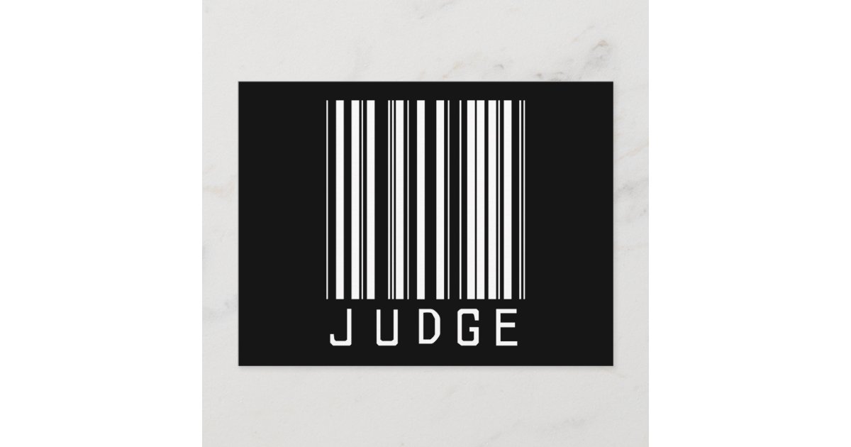 Judge Bar Code Postcard | Zazzle.com