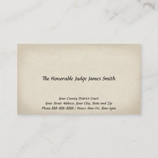 Judge Business Card | Zazzle