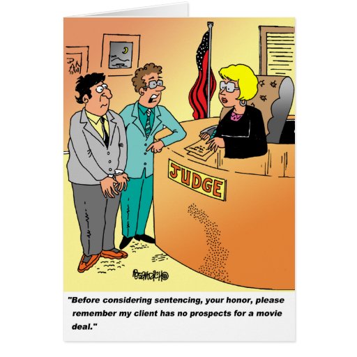 Judge / Defendant ? Lawyer cartoon humor Card | Zazzle