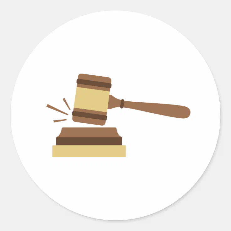 Judge Gavel Classic Round Sticker | Zazzle