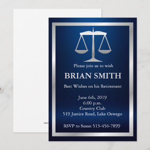 Judge Lawyer Retirement Law School Graduation Invitation | Zazzle
