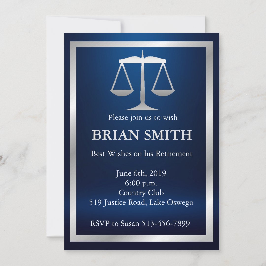 Judge Lawyer Retirement Law School Graduation Invitation | Zazzle