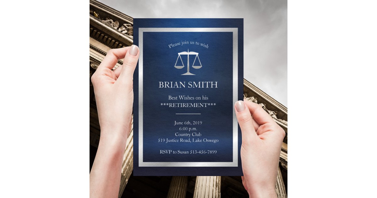 Judge Lawyer Retirement Law School Graduation Invitation | Zazzle