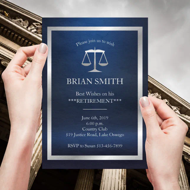 Judge Lawyer Retirement Law School Graduation Invitation | Zazzle