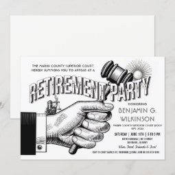 Judge Retirement Invitation - Party Vintage Retro | Zazzle