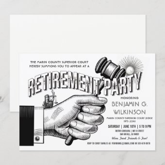 Judge Retirement Invitation - Party Vintage Retro | Zazzle