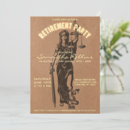 Judge Retirement Party Invitation | Lady Justice | Zazzle