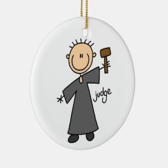 Judge Stick Figure Ceramic Ornament | Zazzle