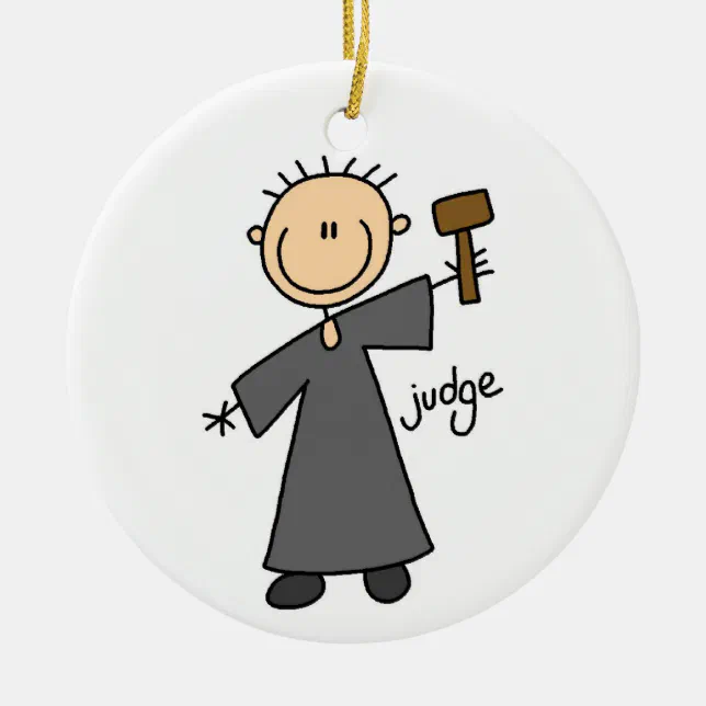 Judge Stick Figure Ceramic Ornament | Zazzle
