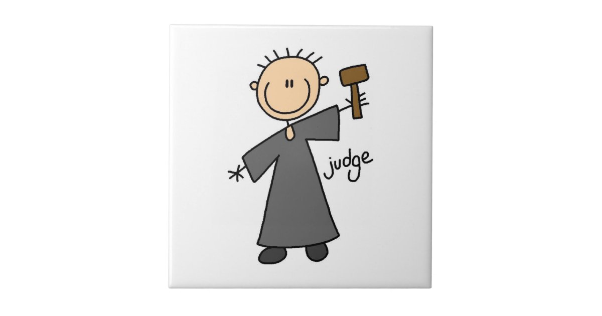 Judge Stick Figure Ceramic Tile | Zazzle