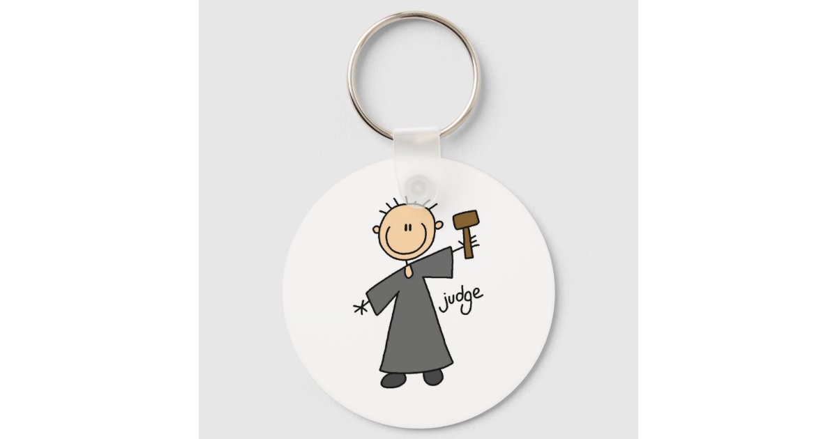 Judge Stick Figure Keychain | Zazzle