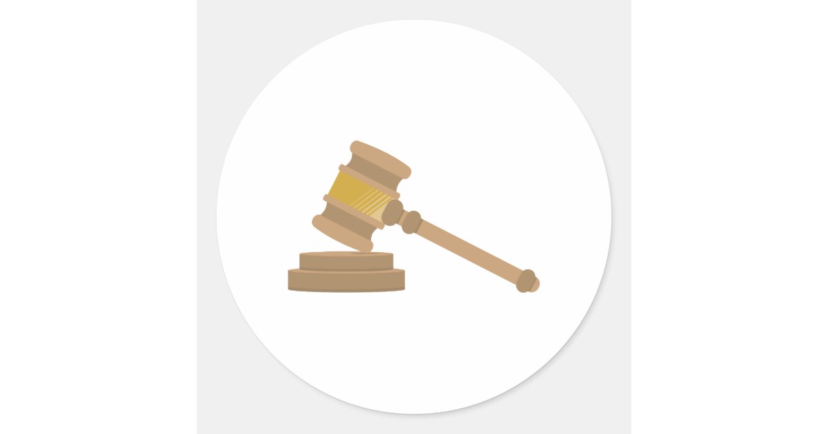Judges Gavel Classic Round Sticker | Zazzle