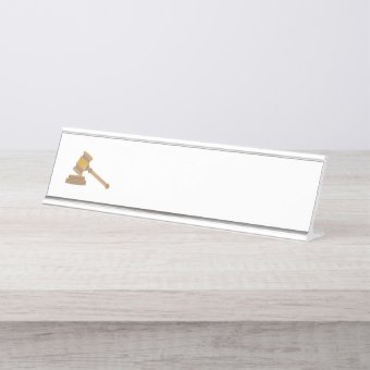 Judges Gavel Desk Name Plate | Zazzle