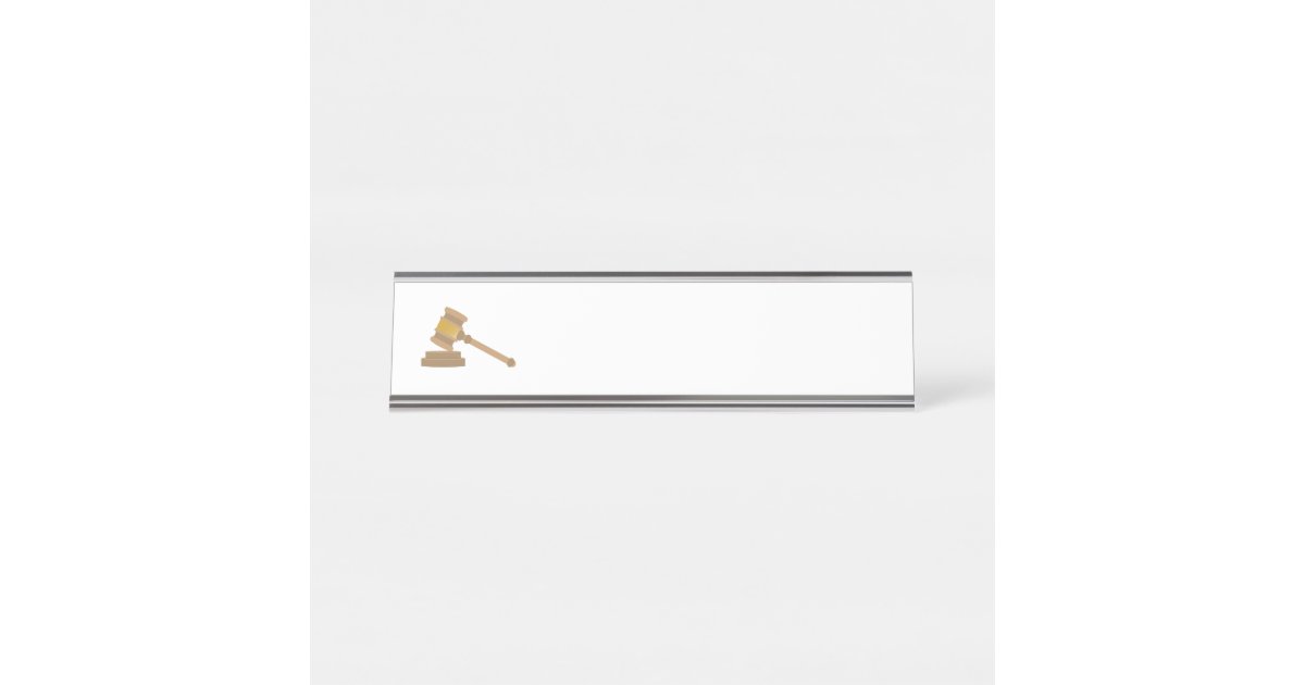Judges Gavel Desk Name Plate | Zazzle