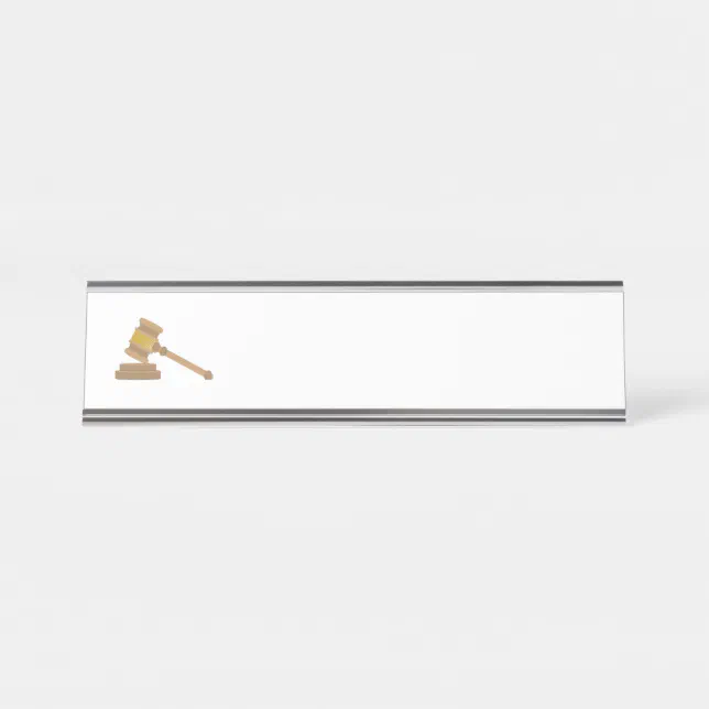 Judges Gavel Desk Name Plate | Zazzle