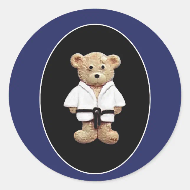 Judo Black Belt Classic Round Sticker | Zazzle