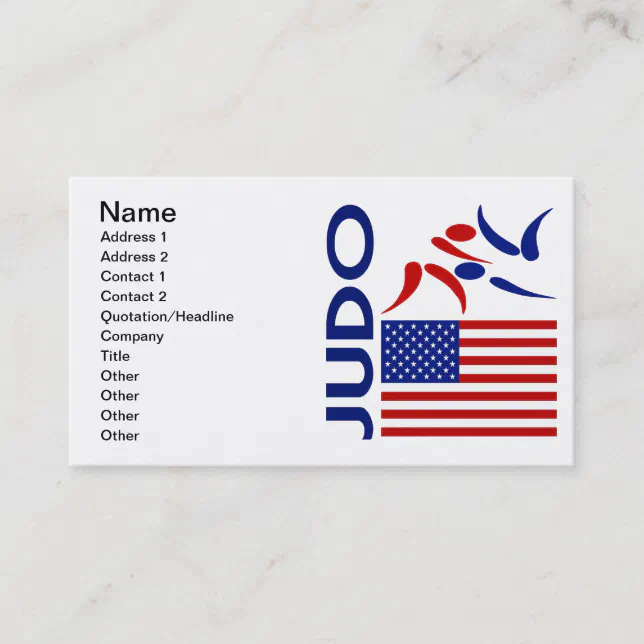 Judo United States Business Card | Zazzle