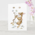 Juggling Rabbit Easter Card | Zazzle