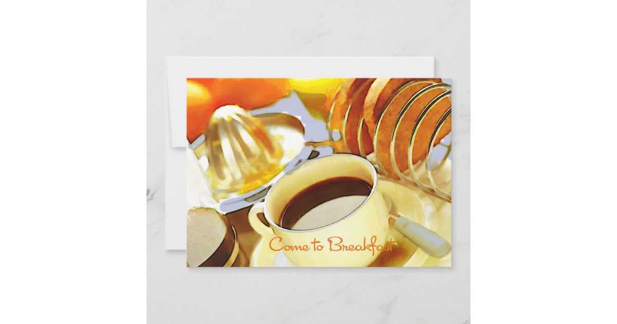 Juice and Java Come to Breakfast Invitation | Zazzle
