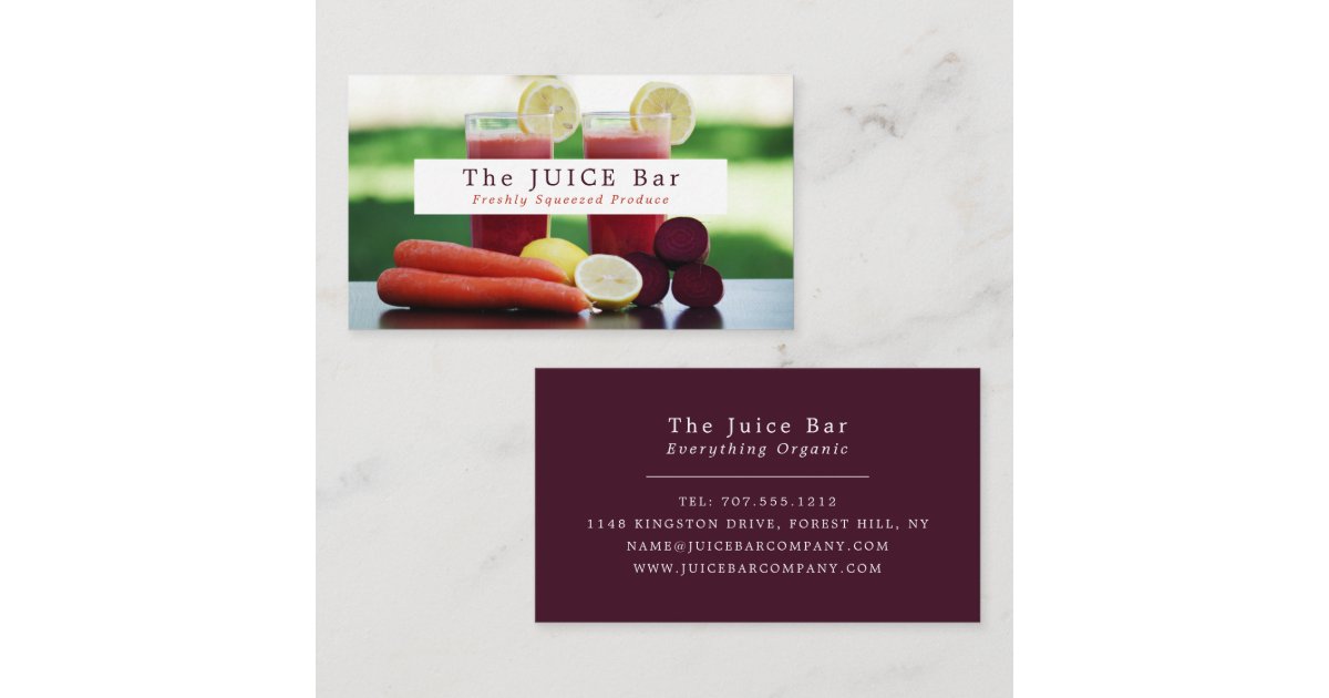 Juice Blend, Juice Bar Business Card | Zazzle