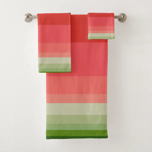 Juicy Delicious Ripe Watermelon With Seeds Design Bath Towel Set | Zazzle