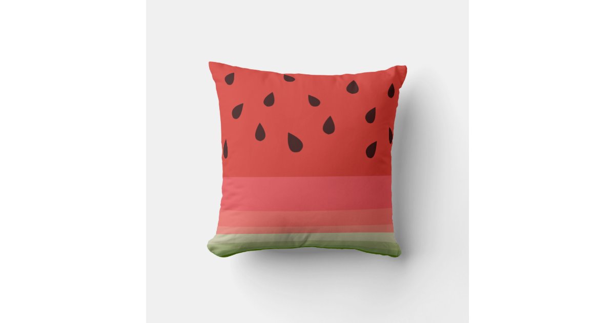 Juicy Delicious Ripe Watermelon With Seeds Design Throw Pillow | Zazzle