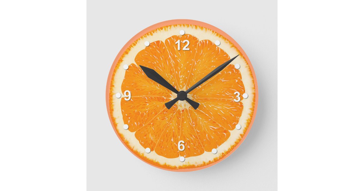 Juicy Orange Kitchen Wall Clock | Zazzle