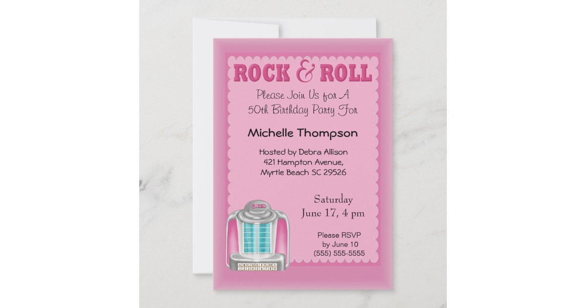 Jukebox Birthday Invitations | Zazzle