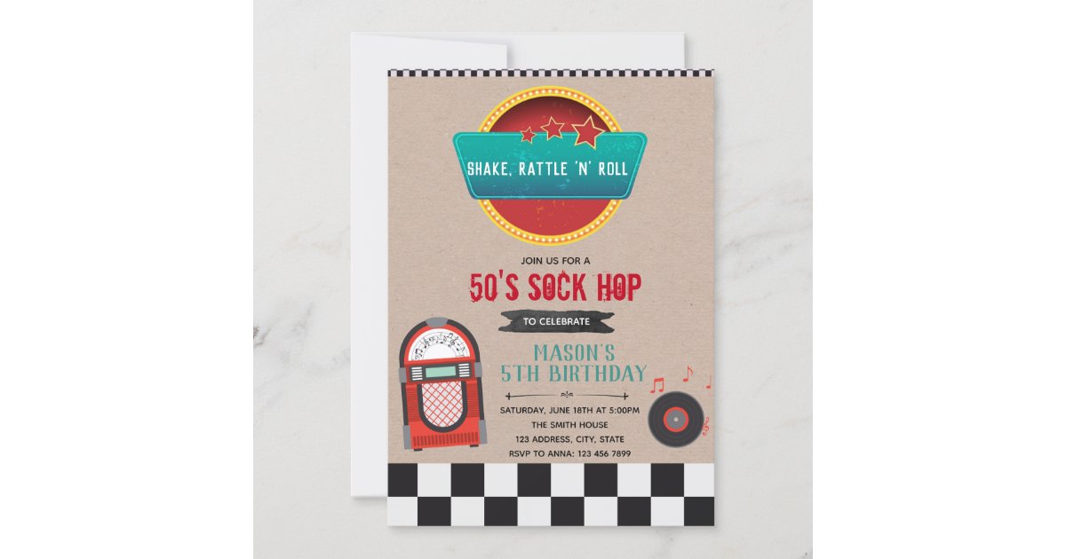 Jukebox birthday party invitation | Zazzle