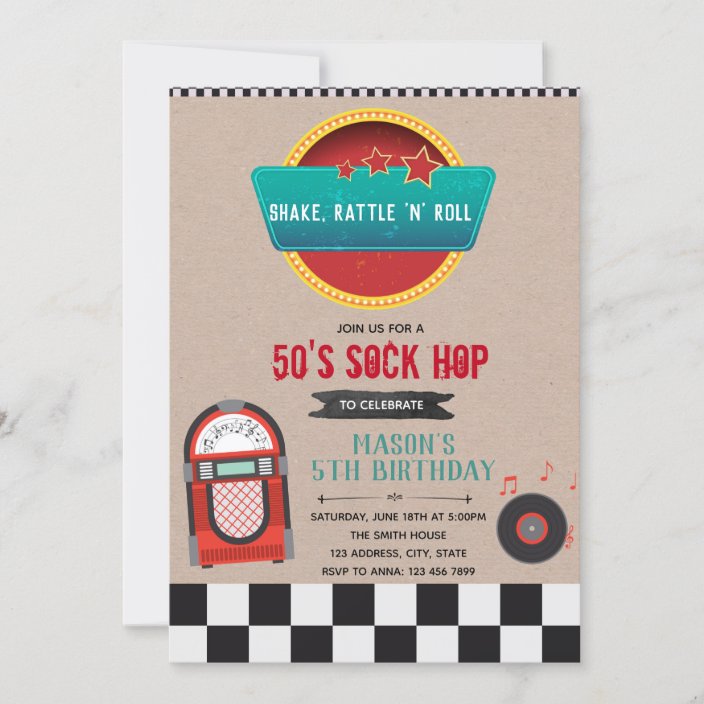 Jukebox birthday party invitation | Zazzle.com