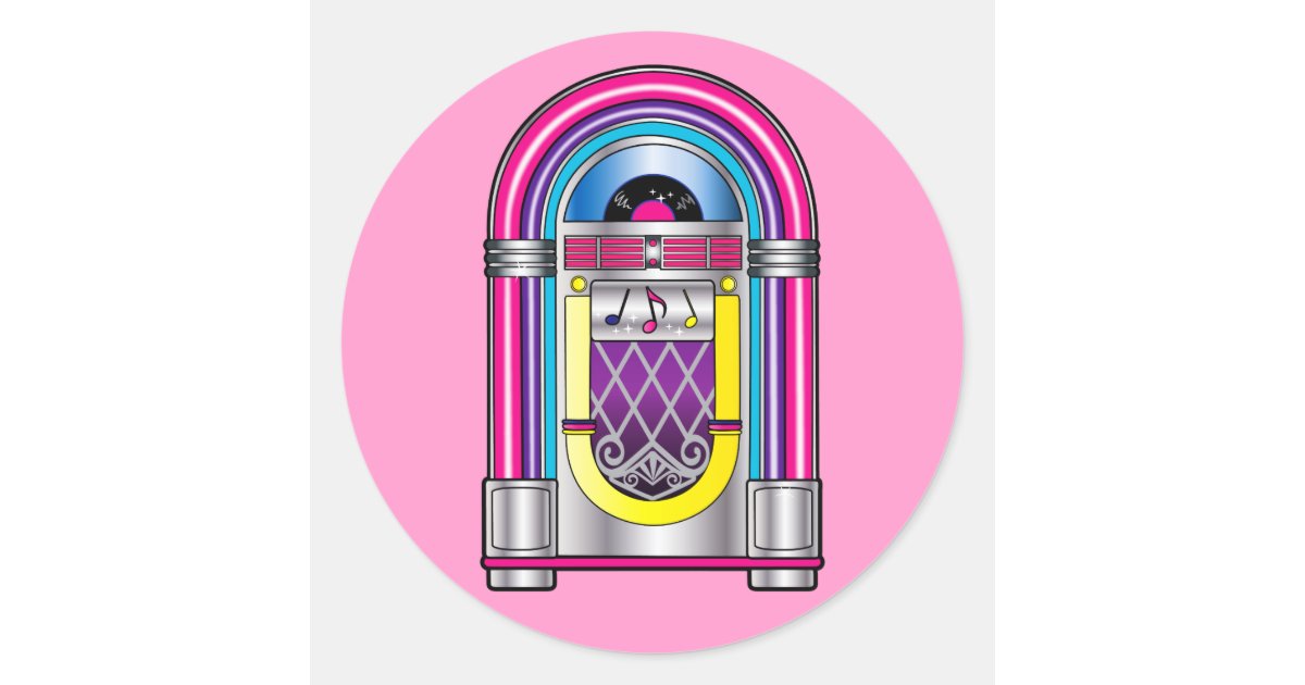 Jukebox Classic Round Sticker | Zazzle