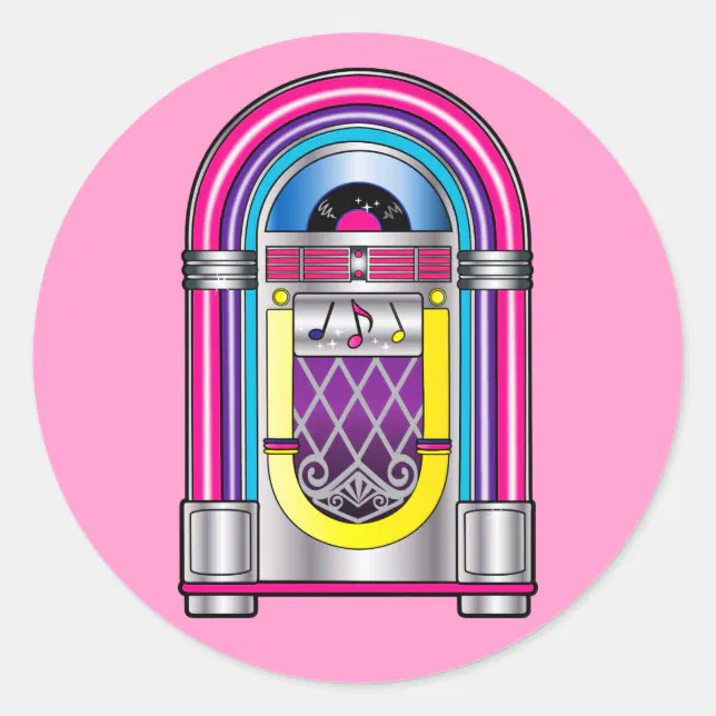 Jukebox Classic Round Sticker | Zazzle