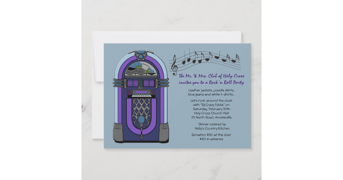 Jukebox Invitation | Zazzle