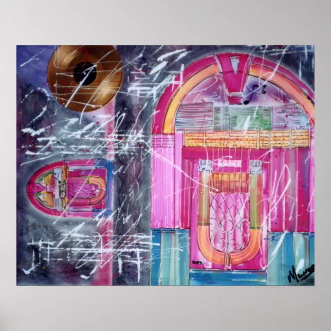 Jukebox painting Posters | Zazzle