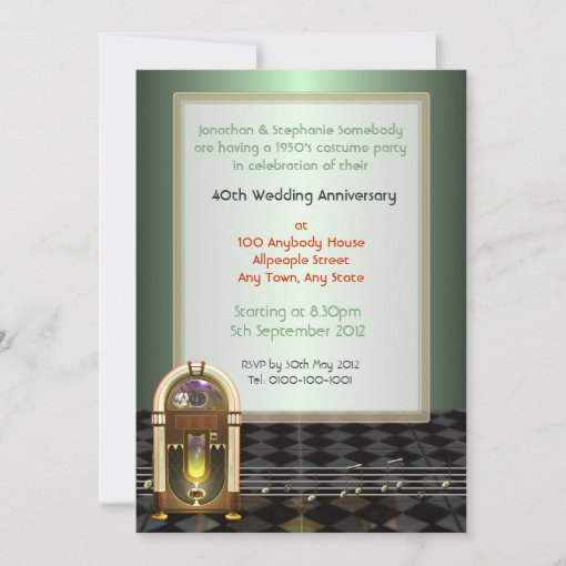 Jukebox Party Invitations | Zazzle