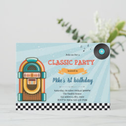 Jukebox sock hop invitation | Zazzle