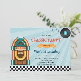 Jukebox sock hop invitation | Zazzle