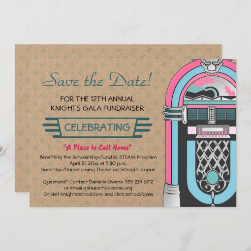 Jukebox Sock Hop Party Invitation | Zazzle