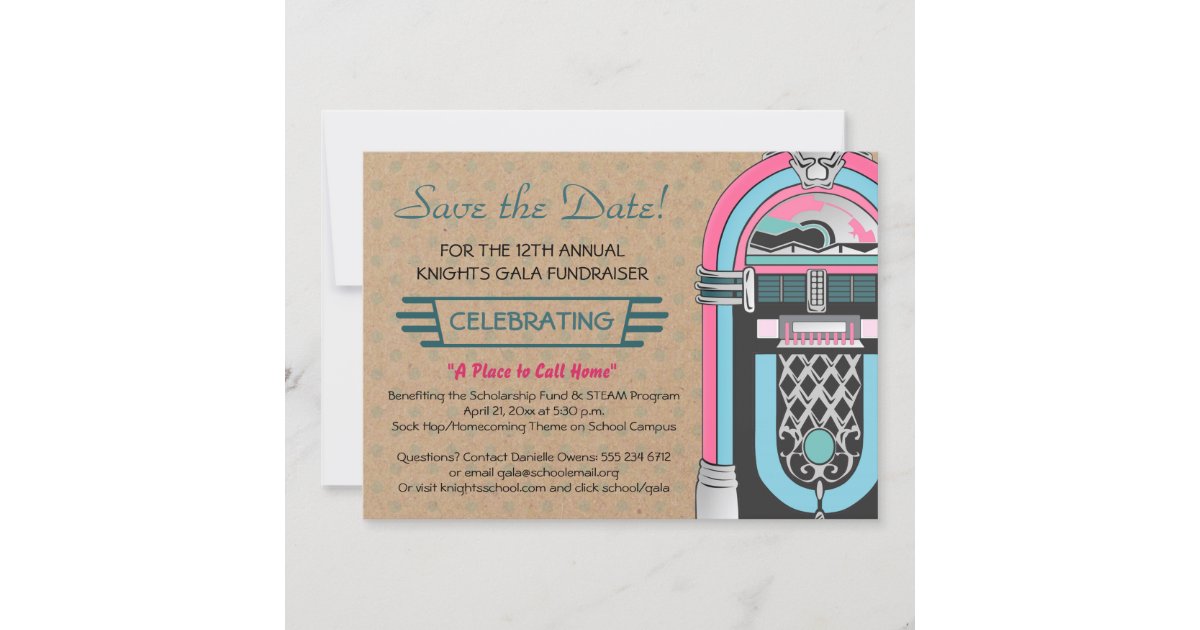 Jukebox Sock Hop Party Invitation | Zazzle