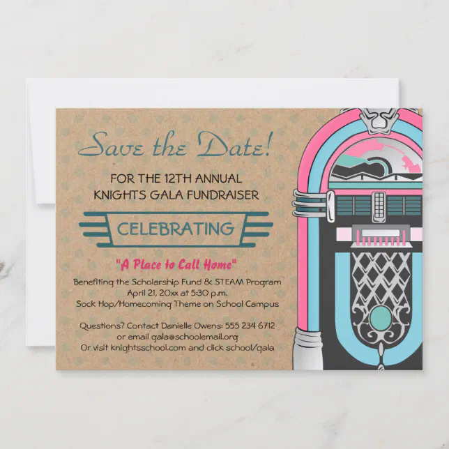 Jukebox Sock Hop Party Invitation | Zazzle
