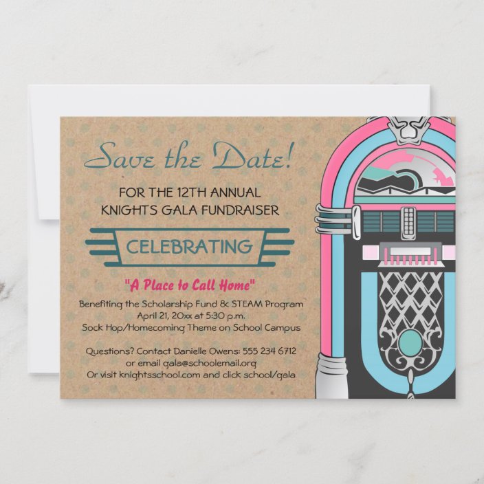 Jukebox Sock Hop Party Invitation | Zazzle
